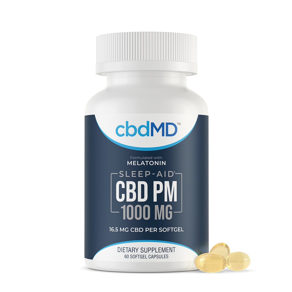 cbdMD, CBD Oil Softgel Capsules, Broad Spectrum THC-Free, 60-Count, 1000mg CBD - CBD.market
