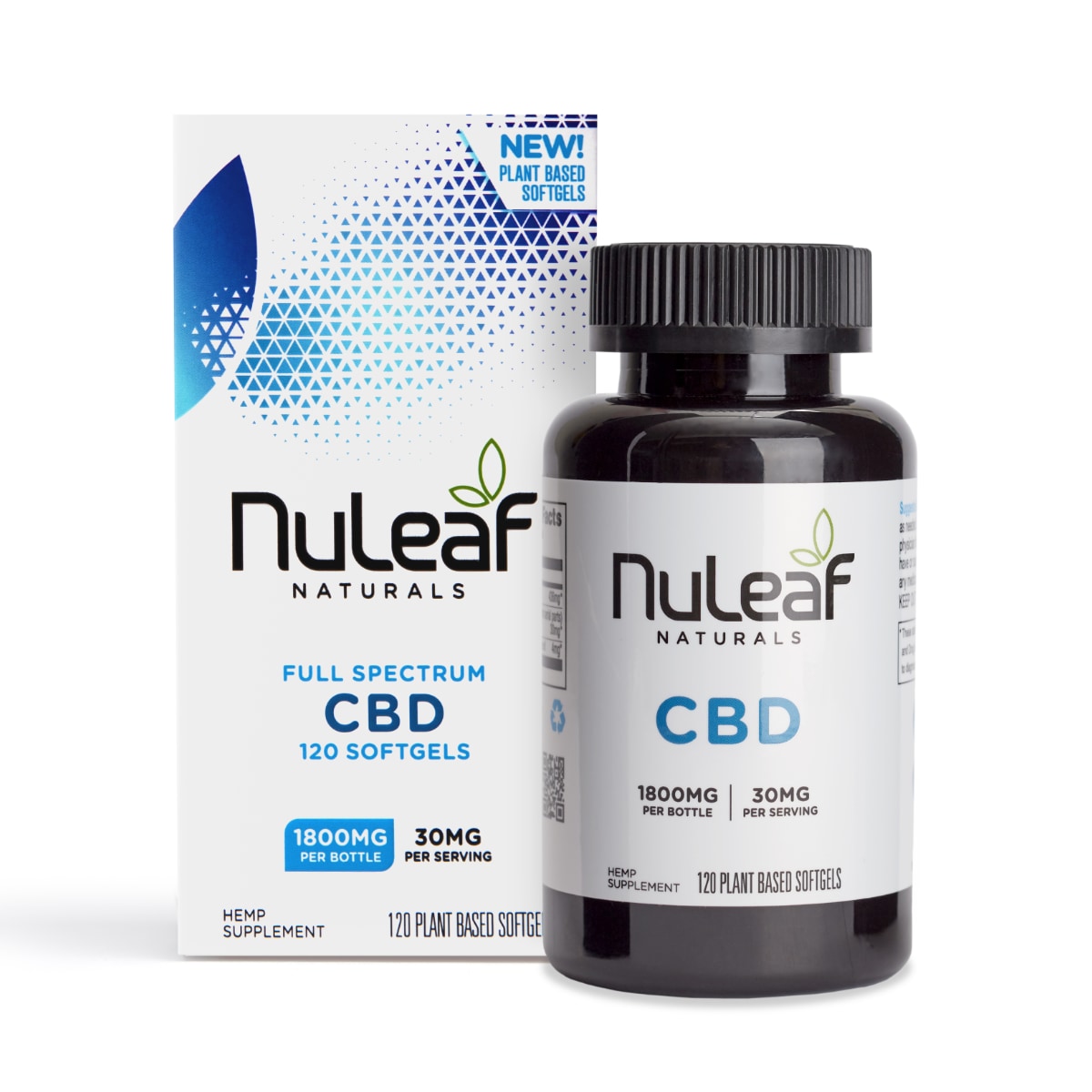 NuLeaf Naturals, Hemp CBD Capsules, Full Spectrum, 120 Softgels, 1800mg ...