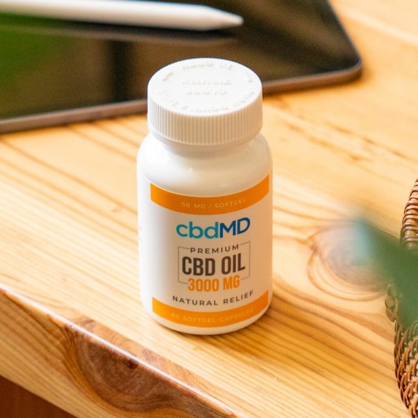 cbdMD, CBD Oil Softgel Capsules, Broad Spectrum THC-Free, 60-Count, 3000mg of CBD - CBD.market