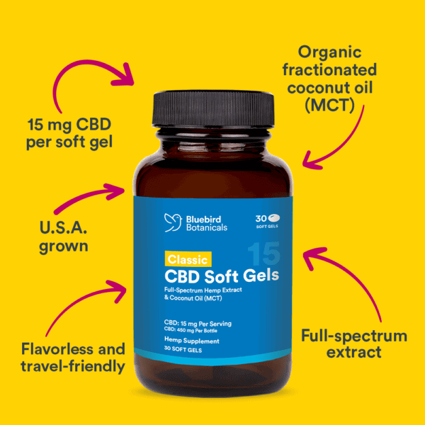 Bluebird Botanicals, Classic CBD Oil Softgels, Full Spectrum, 60ct ...