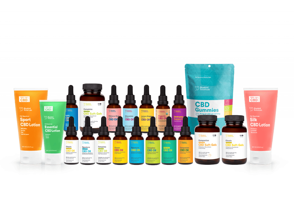 Bluebird Botanicals CBD Oils, Softgels, Gummies & Lotions