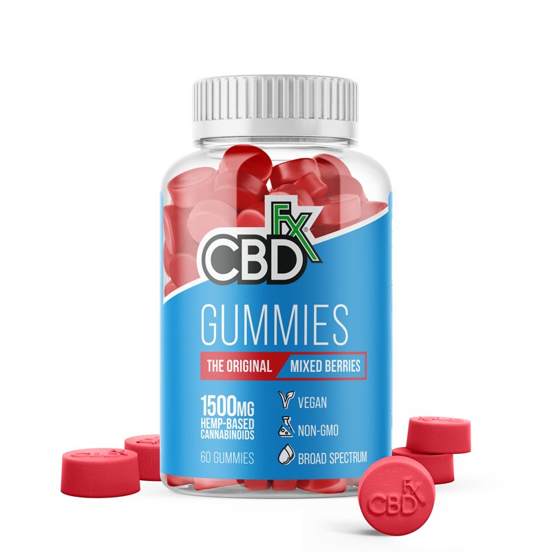 CBDfx CBD Gummy Bears Broad Spectrum THC Free Mixed Berries 60ct CBDfx CBD Gummy Bears Broad Spectrum THC Free Mixed Berries 60ct