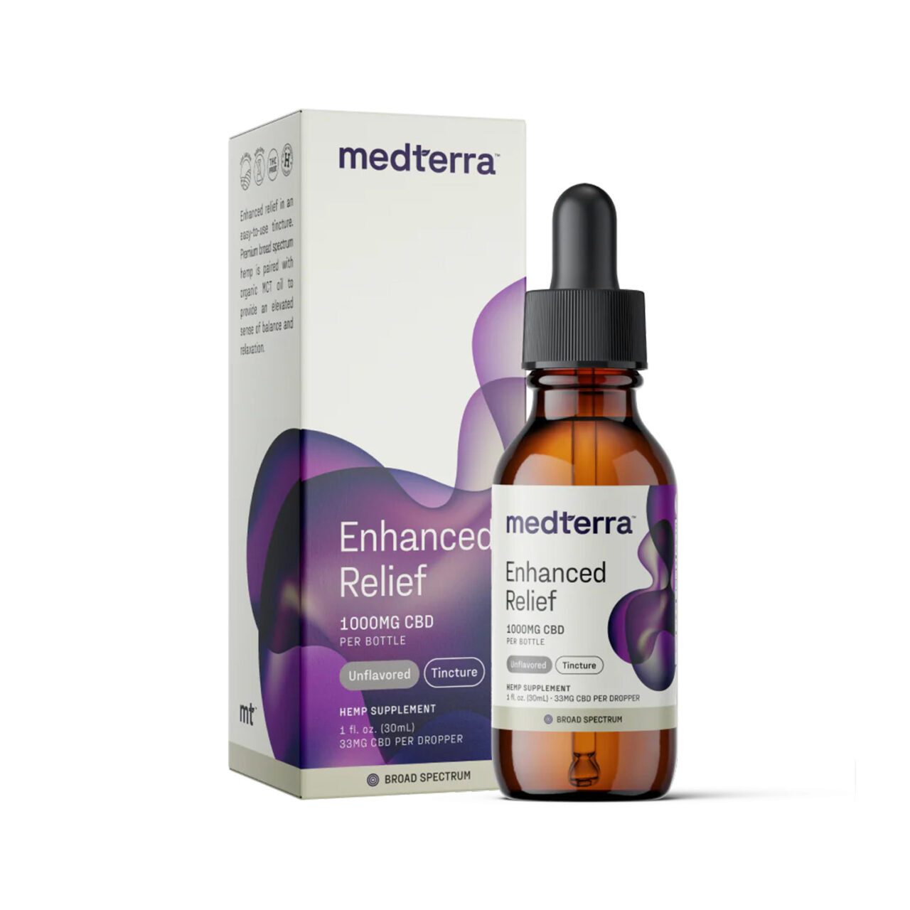 Medterra, Enhanced Relief CBD Oil, Unflavored, Broad Spectrum THC-Free ...