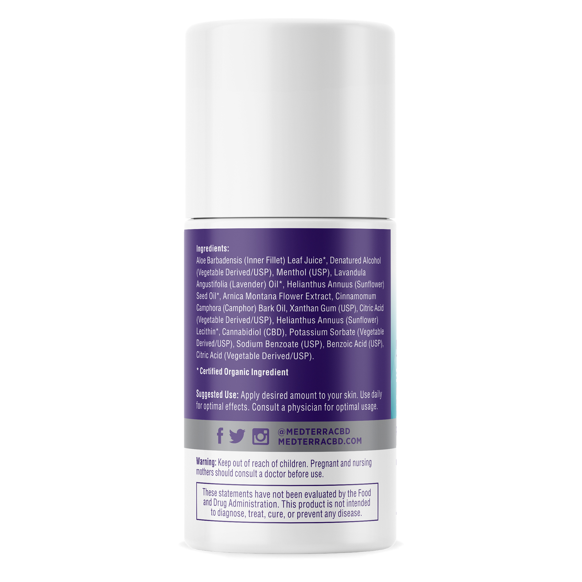 Medterra, Relief + Recovery CBD Roll On, Isolate THC-Free, 2oz, 500mg ...