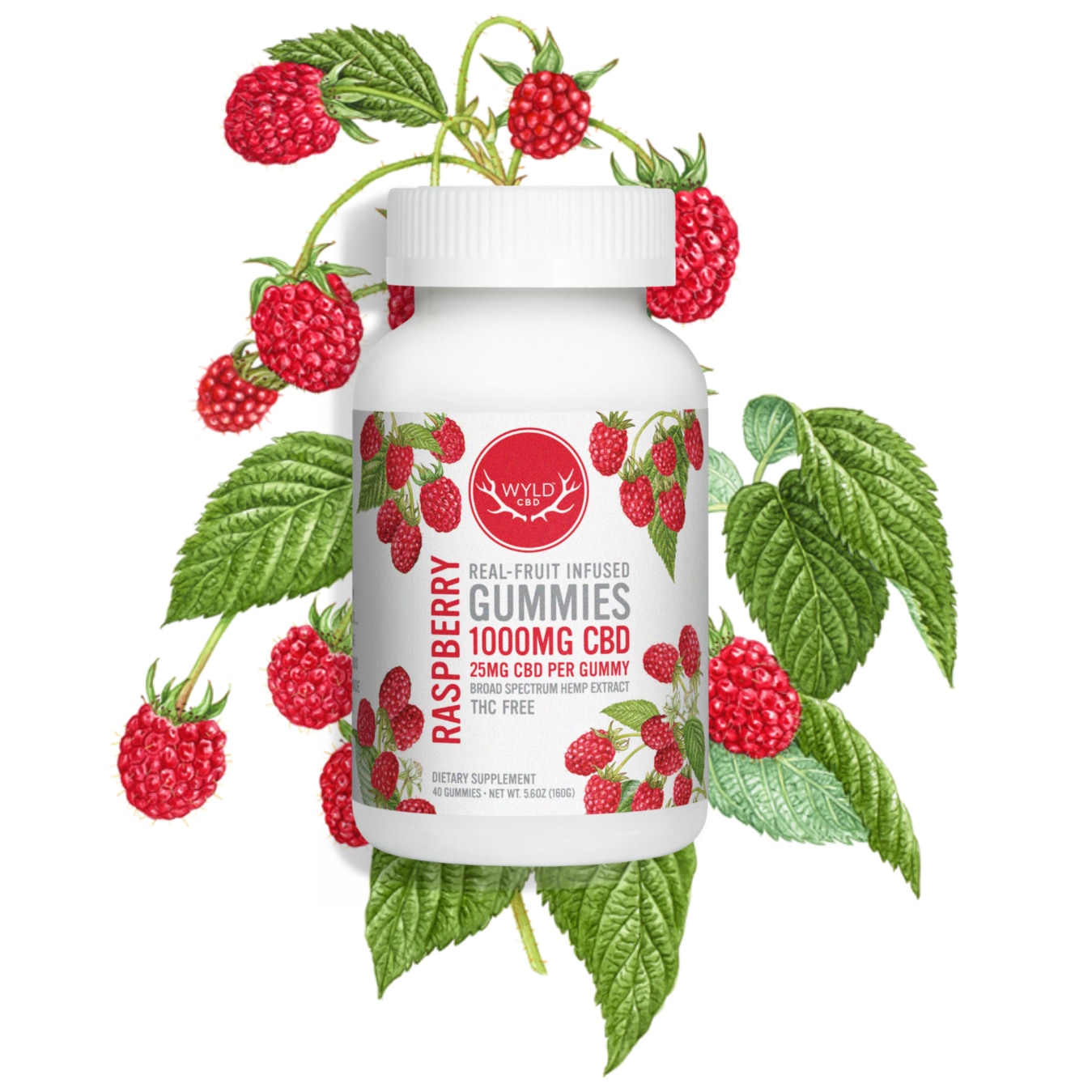 Wyld CBD, Raspberry Gummies, Broad Spectrum THC-Free, 40ct, 1000mg CBD ... Wyld CBD, Raspberry Gummies, Broad Spectrum THC-Free, 40ct, 1000mg CBD ...