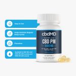 cbdMD, CBD PM Softgel Melatonin Capsules, Broad Spectrum THC-Free, 30ct, 300mg CBN + 1200mg CBD ...