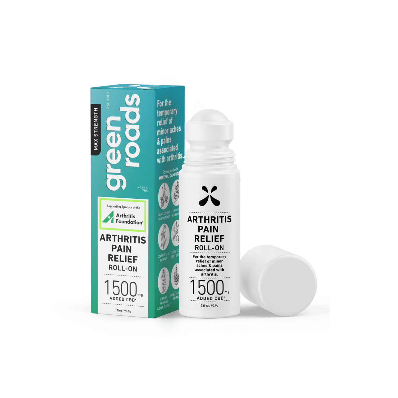 Koi CBD, Pain Relieving Gel Roll-On, Broad Spectrum THC-Free, 3oz ...