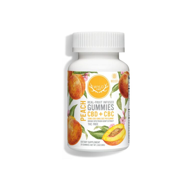 Wyld CBD, Peach Gummies, Broad Spectrum THC-Free, 20ct, 200mg CBC ...