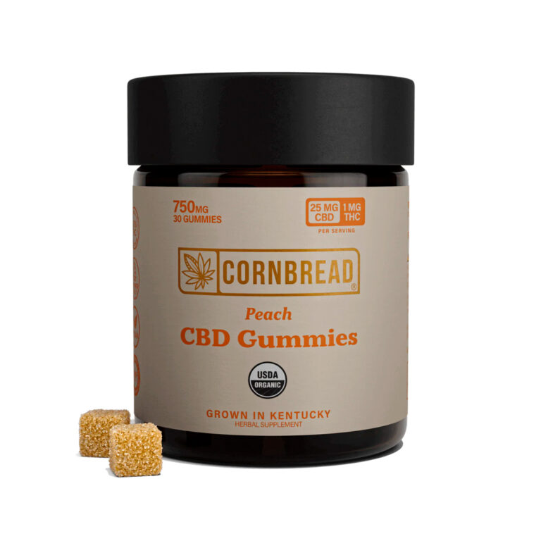 Cornbread Hemp, CBD Gummies, Peach, Full Spectrum, 30ct, 30mg THC ...
