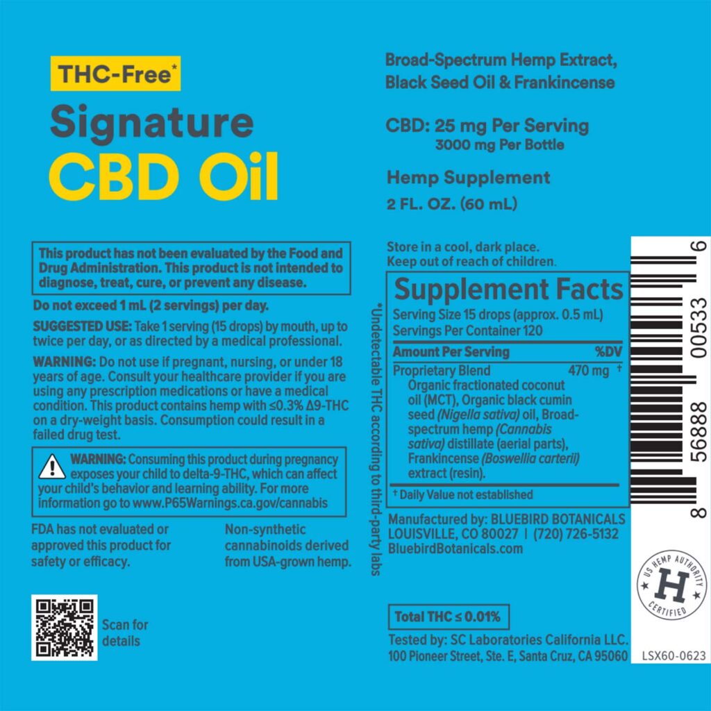 Bluebird Botanicals, Extra Strength Signature CBD Oil 25mg, Broad ... Bluebird Botanicals, Extra Strength Signature CBD Oil 25mg, Broad ...