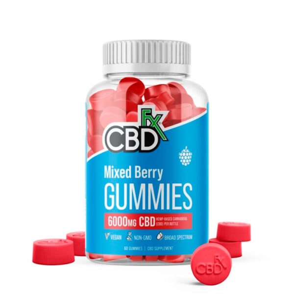 CBDfx, Original Mixed Berry CBD Gummies, Broad Spectrum THC-Free, 60ct ...