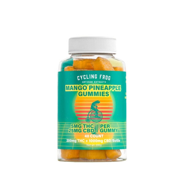 Cycling Frog, 5mg THC + 25mg CBD Gummies, Mango-Pineapple, Full ...