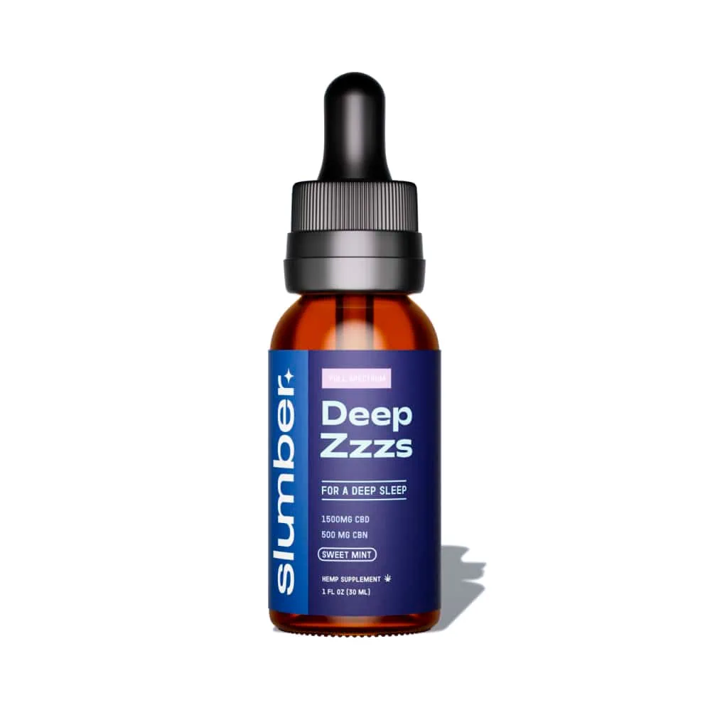 Slumber, Deep Zzzs CBD+CBN Sleep Tincture, Sweet Mint, Full Spectrum, 1oz, 500mg CBN + 1500mg ...