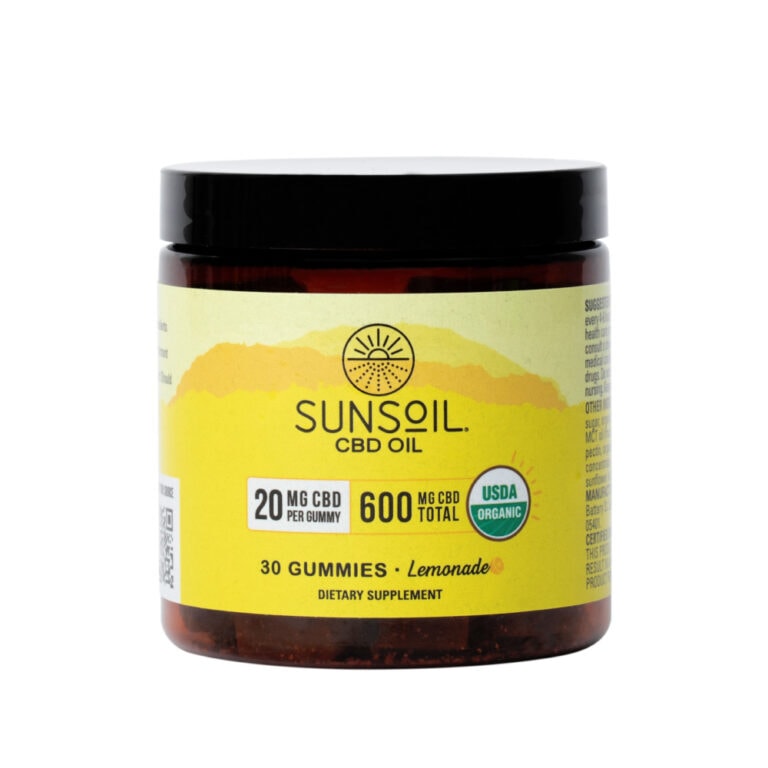 Sunsoil, CBD Gummies, Lemonade, Full Spectrum, 30ct, 600mg CBD - CBD.market