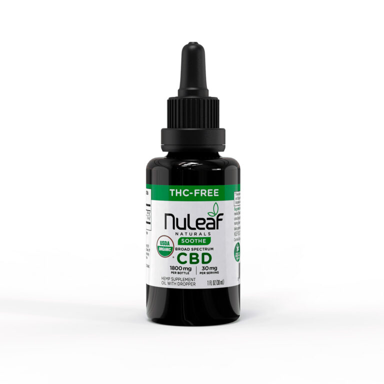 NuLeaf Naturals, CBD Oil, Broad Spectrum THC-Free, 1fl oz, 1800mg CBD ...