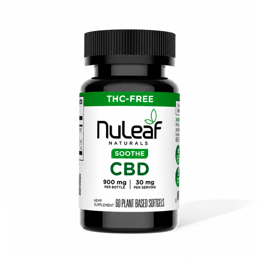 NuLeaf Naturals, CBD Softgels, Broad Spectrum THC-Free, 60ct, 900mg CBD ...