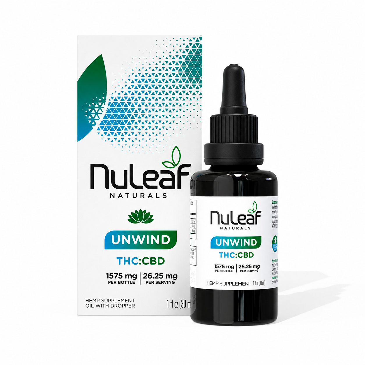 NuLeaf Naturals, Unwind THC:CBD Oil, Full Spectrum, 1fl oz, 75mg THC ...